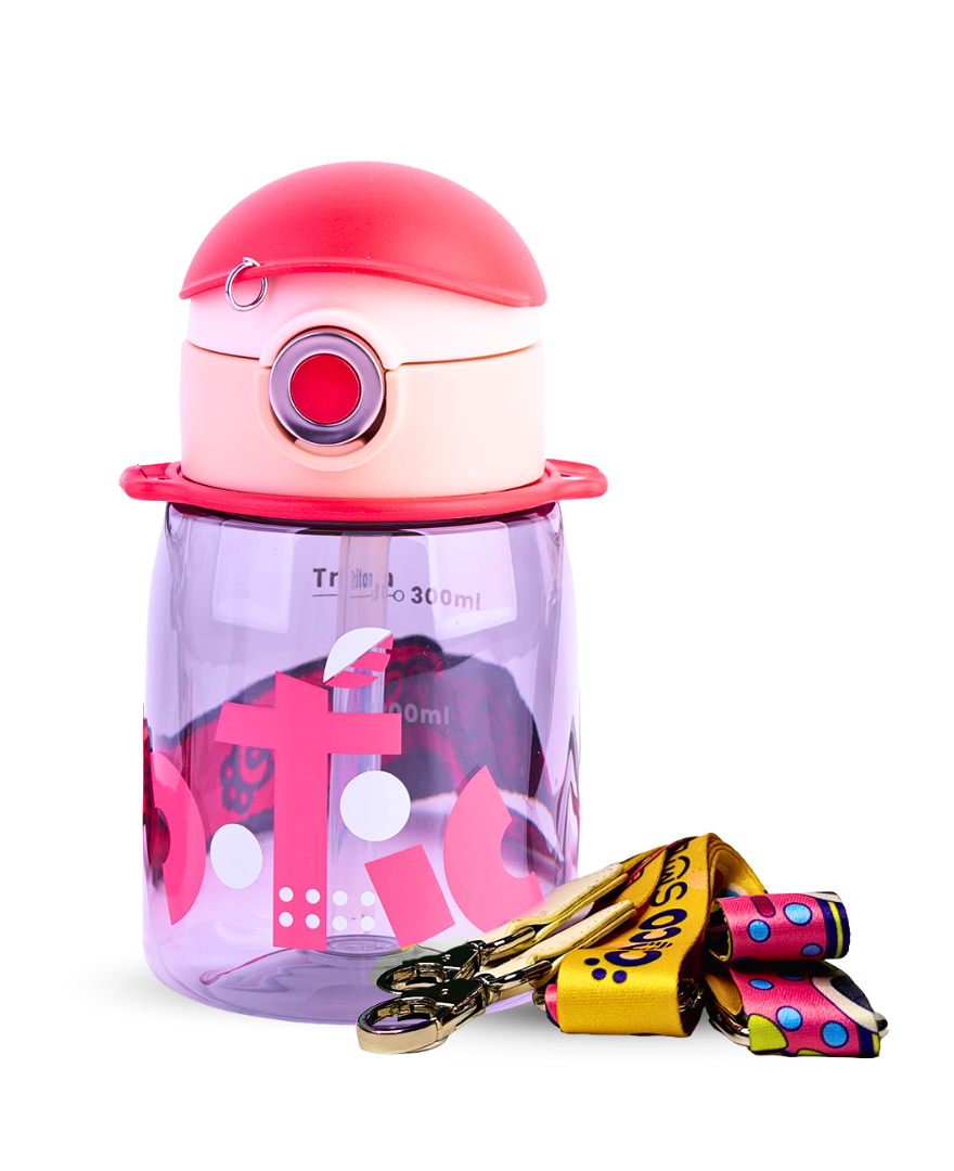 Coco Cap Exquisite – Spill-Proof Kids Water Bottle with Straw & Lanyard ...